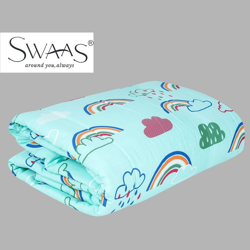 Swaas Vibgyor 100% Pure Cotton Antimicrobial Kids Orange Reversible Qu